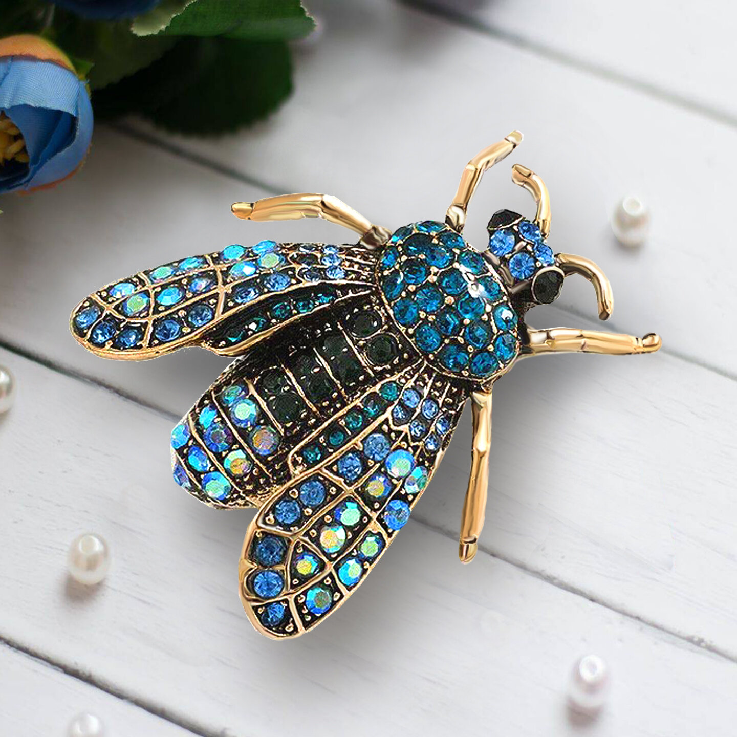 Брошь, кристалл, эмаль