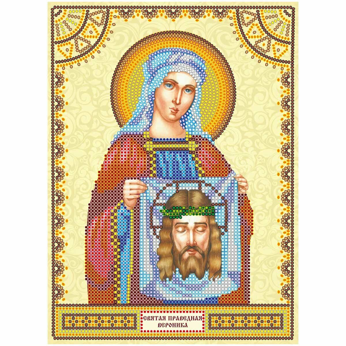 Схема для вышивки иконы бисером на художественном холсте 'Святая Вероника', 17*23 см