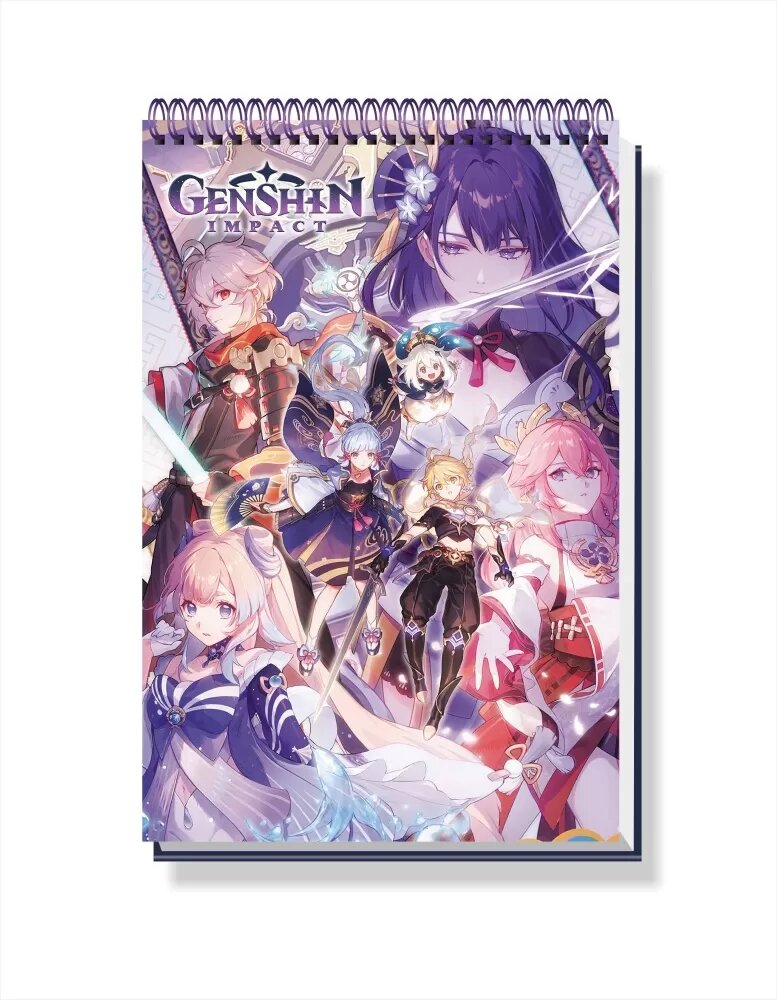 Геншин. Творческий блокнот cо стикерами и переводными татуировками A4. По следам грома (08219)