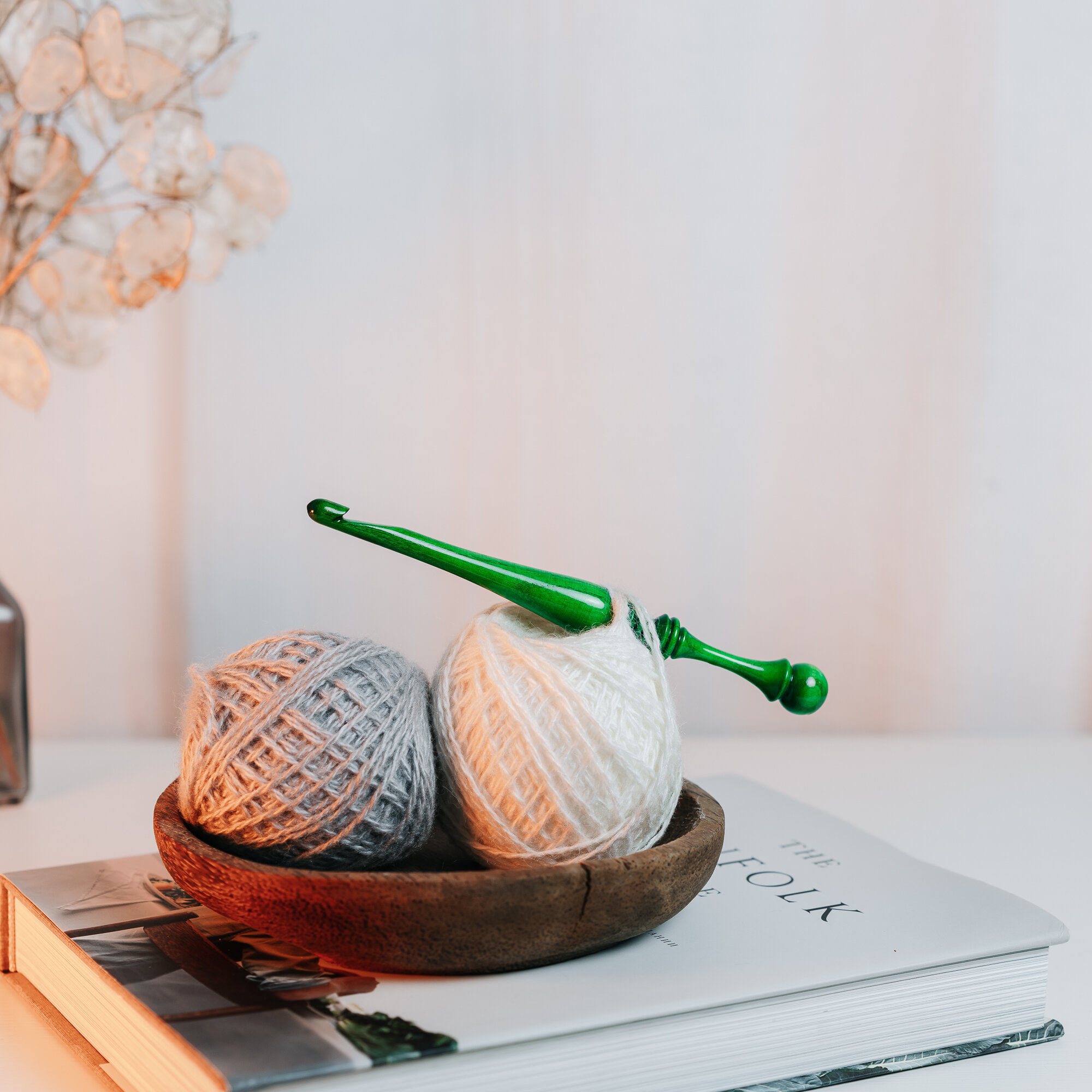 Деревянный крючок для вязания из древесины клена 8 мм. K327