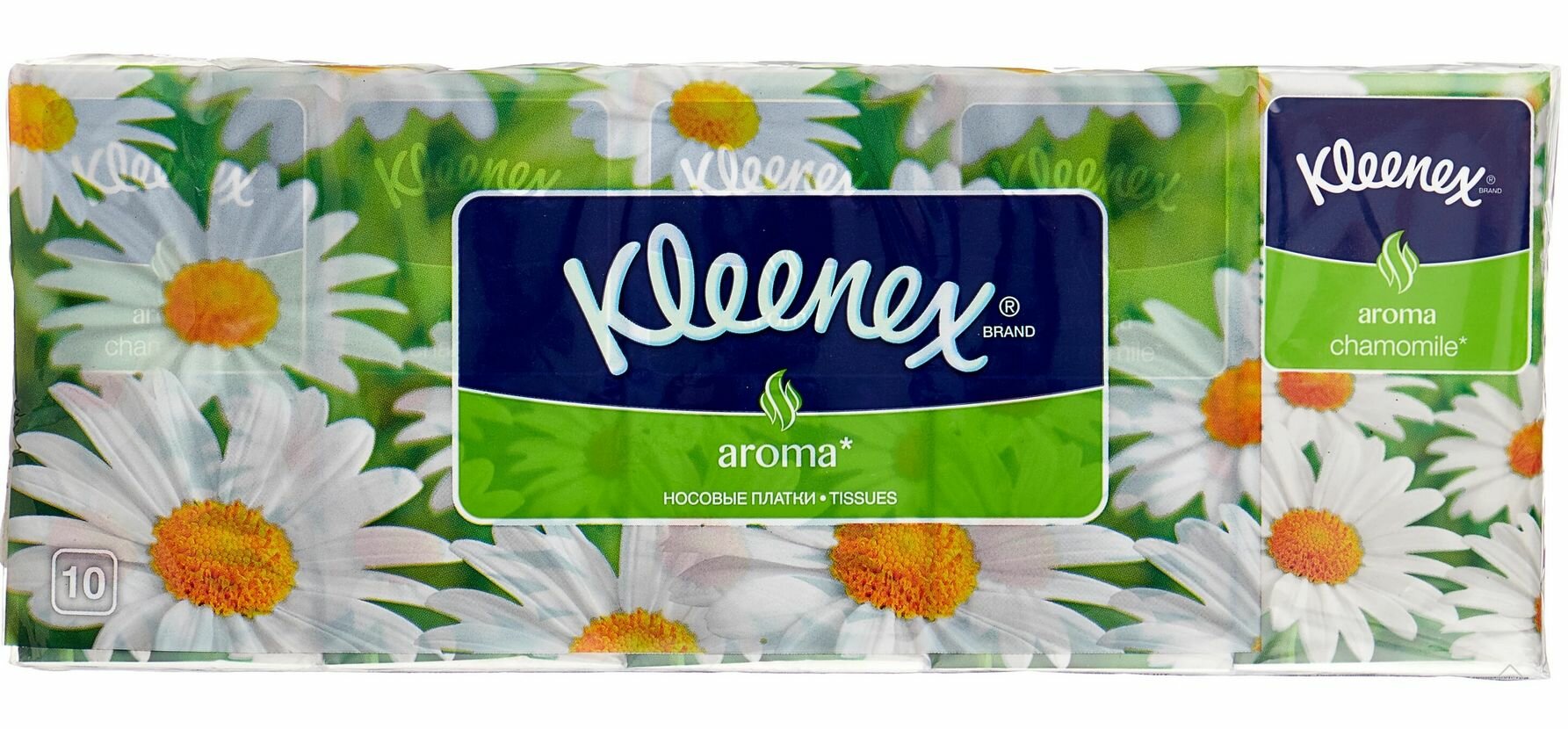 KLEENEX Велти Платочки бумажные Ромашка, ароматизированные, 10х10 шт