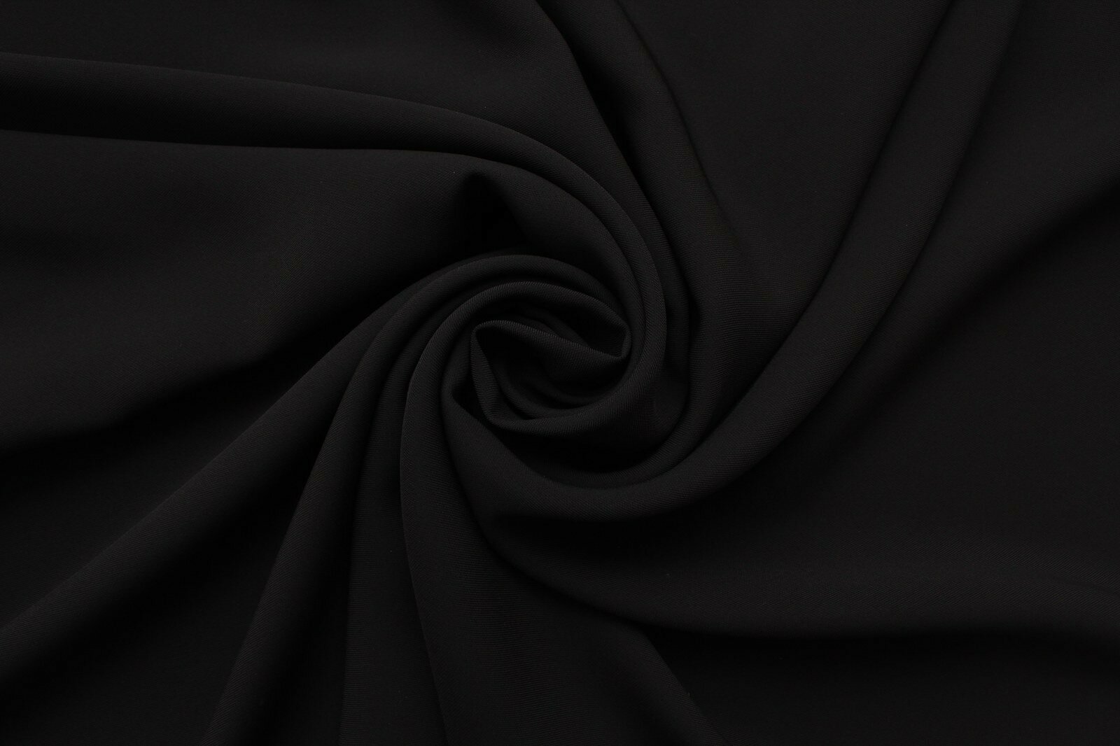 Ткань Креп стрейч плательный чёрный, 340 г/пм, ш142см, 0,5 м