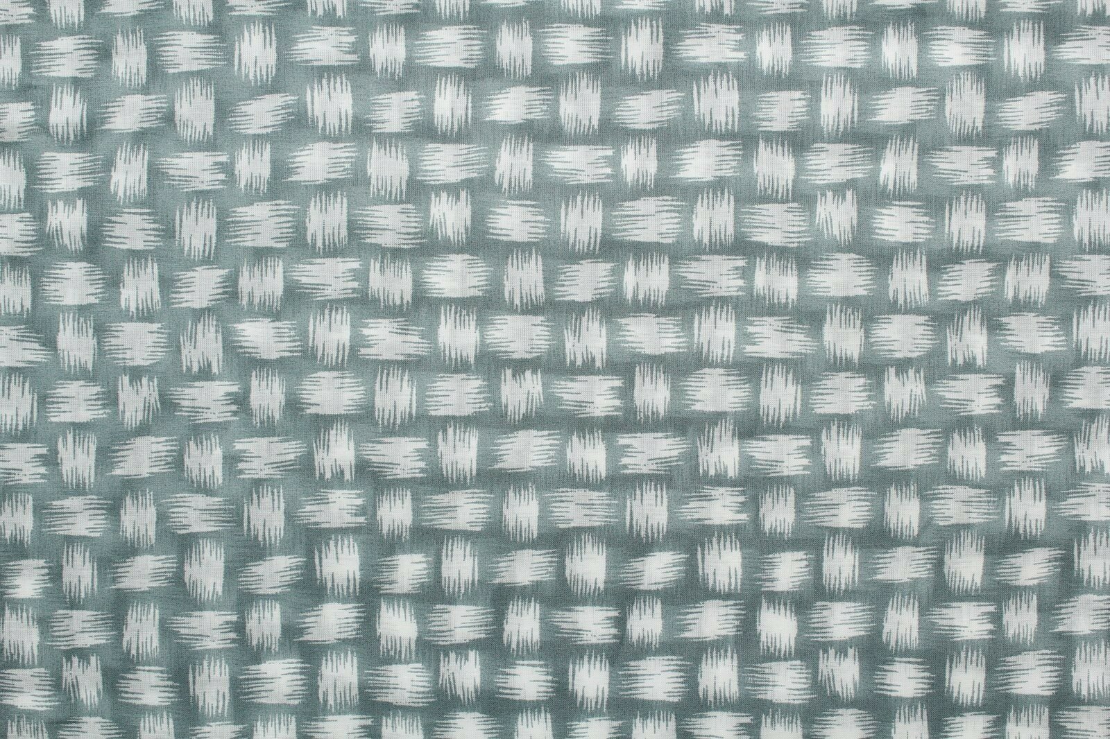 Ткань Хлопок вуаль ментолово-белый узор , ш150см, 0,5 м