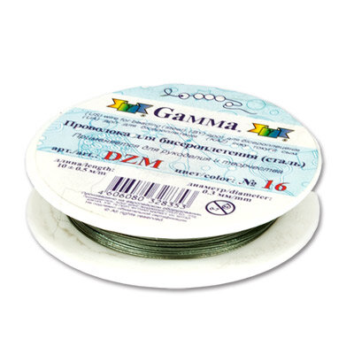 Проволока для бисера "Zlatka" / "Gamma" (ланка) DZM d 0.3 мм 10 м ± 0.5 м №01 под серебро