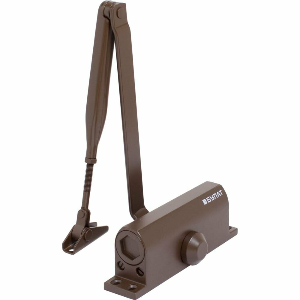 Дверной доводчик булат ULTIMATE ДД-100 A-C 40-120 кг, коричневый, морозостойкий 14922, 168 мм, деревянная