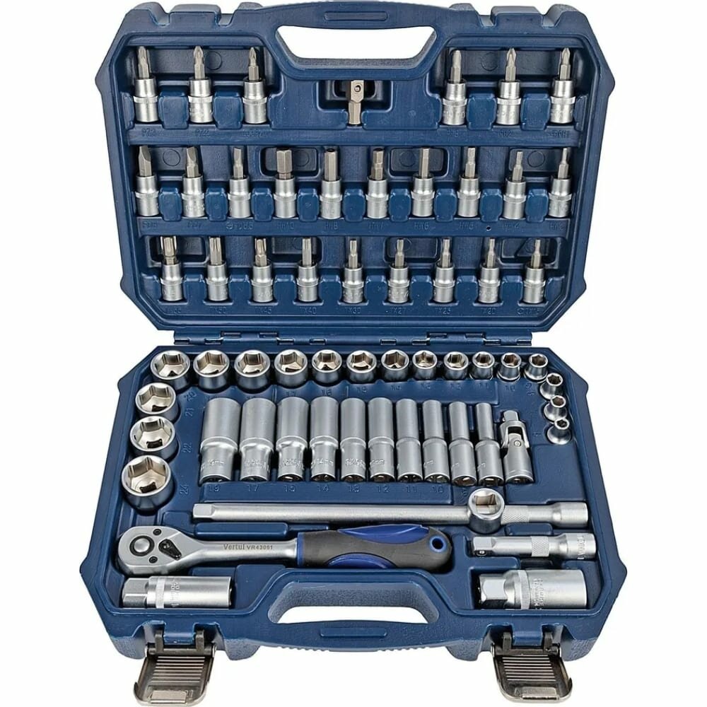 Набор инструментов VERTUL 3/8" 61 предмет VR43061, для авторемонтных работ станциях технического обслуживания быту