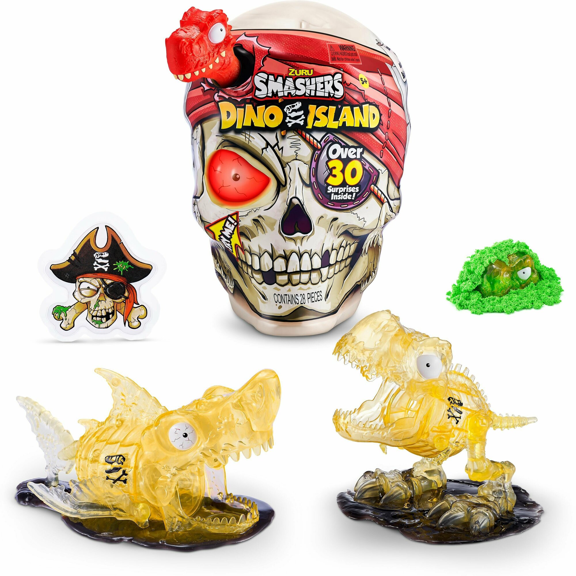 Игровой набор Smashers Dino Island сюрприз в яйце Giant Skull со световыми и звуковыми эффектами 30 сюрпризов -kpa