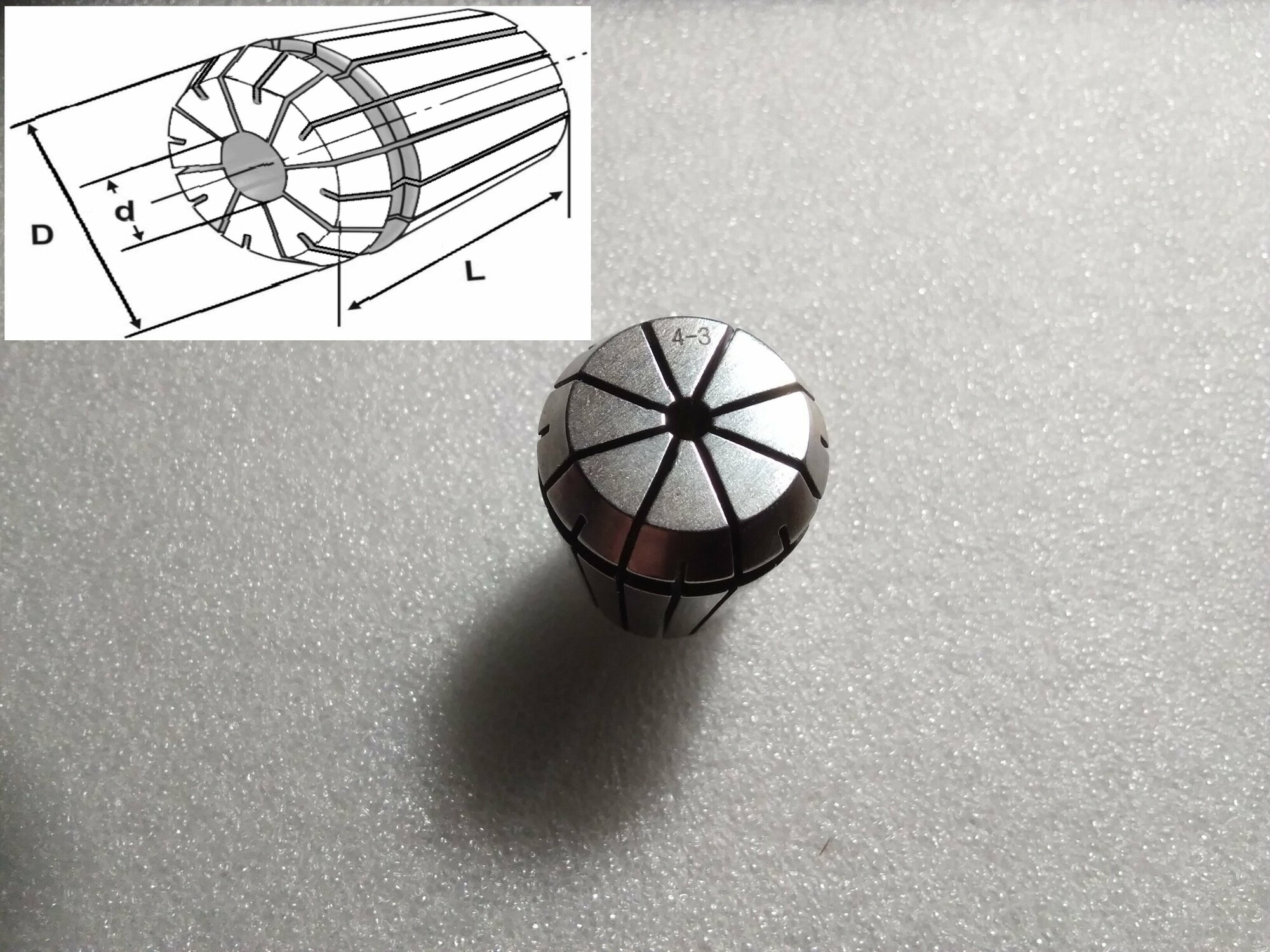 Цанга ER25-4-3, D-25 / d-4-3 / L-34. AA series для ЧПУ станка