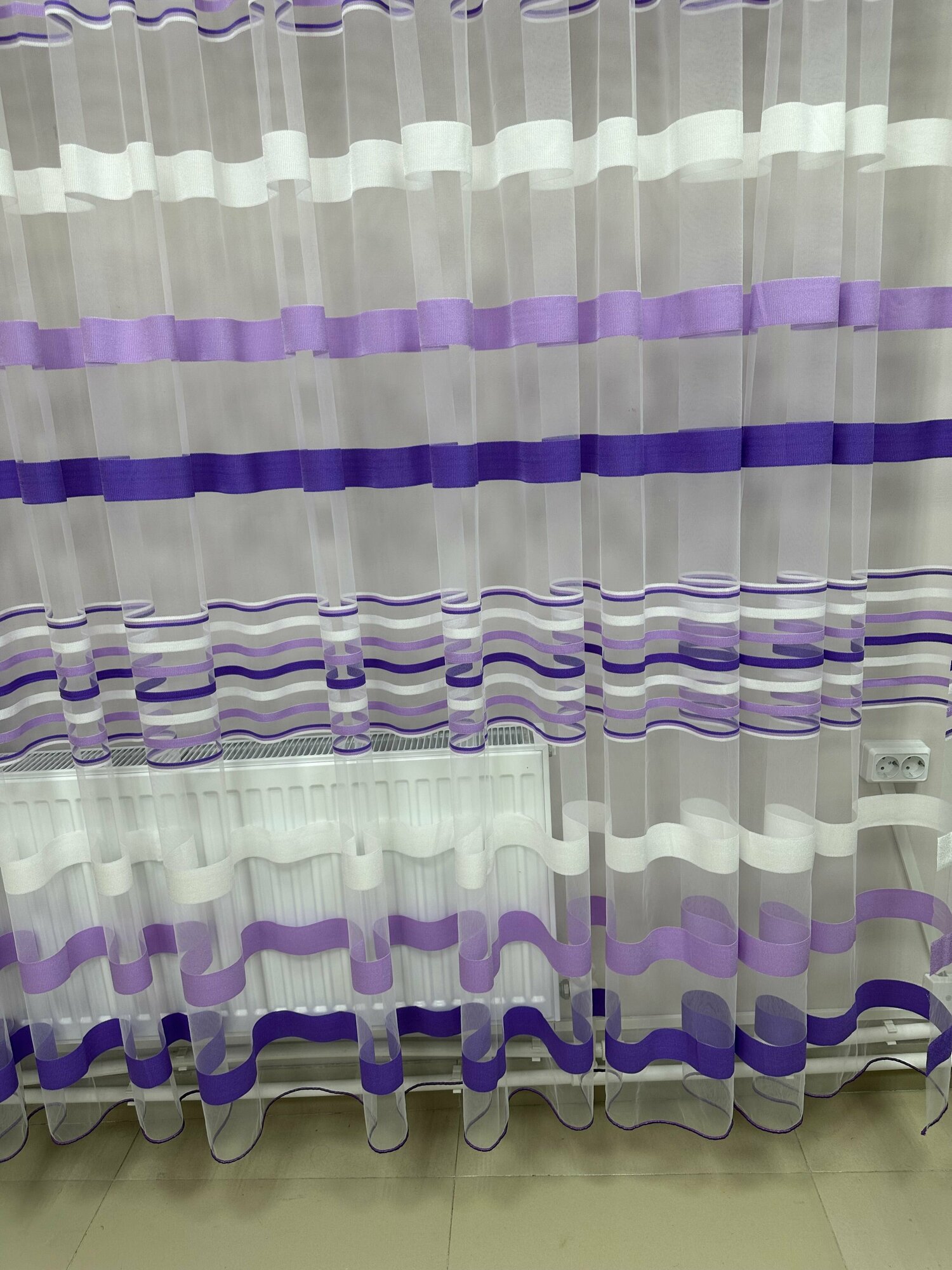 Тюль Сетка Полоски 00039 Фиолетовые 500*270