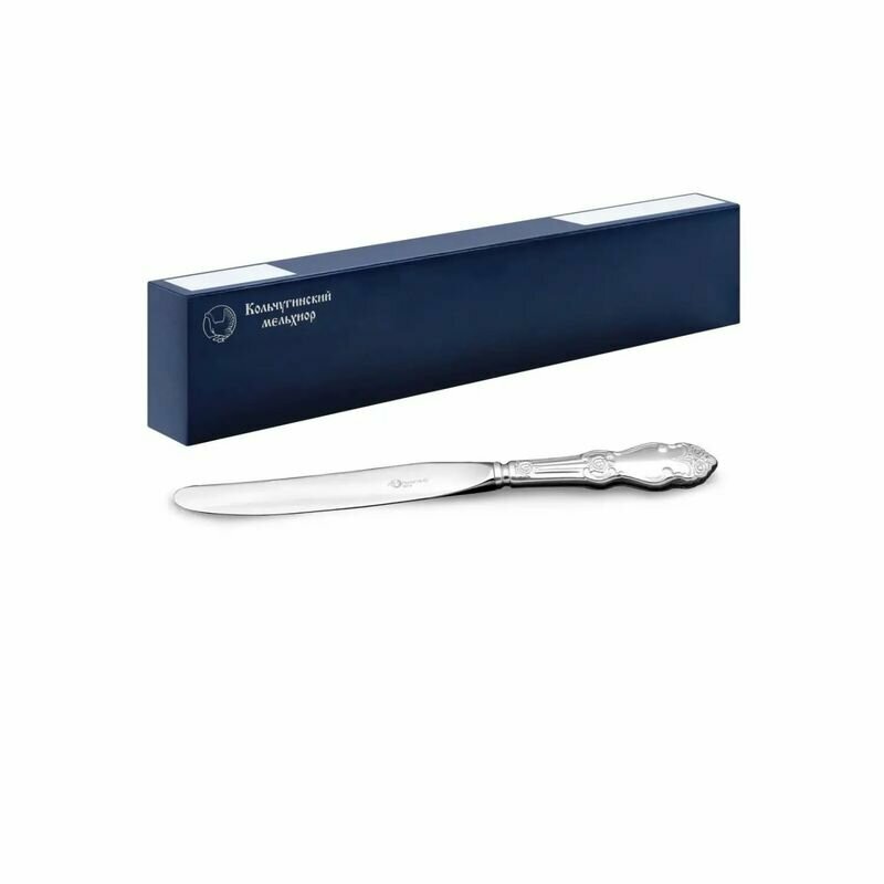 Кольчугинский мельхиор Нож столовый "Серебряная роза" посеребренный (С34308И)