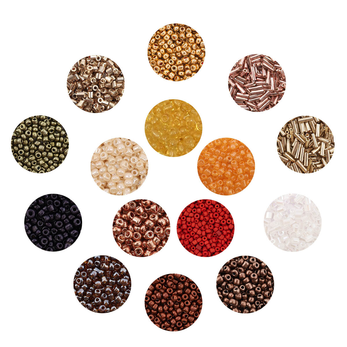 Набор №2 бисера, Бисер стекляруса, рубки 15 цв. 200 гр (10 цв. по 10 гр + 5 цв. по 20 гр), Astra&Craft