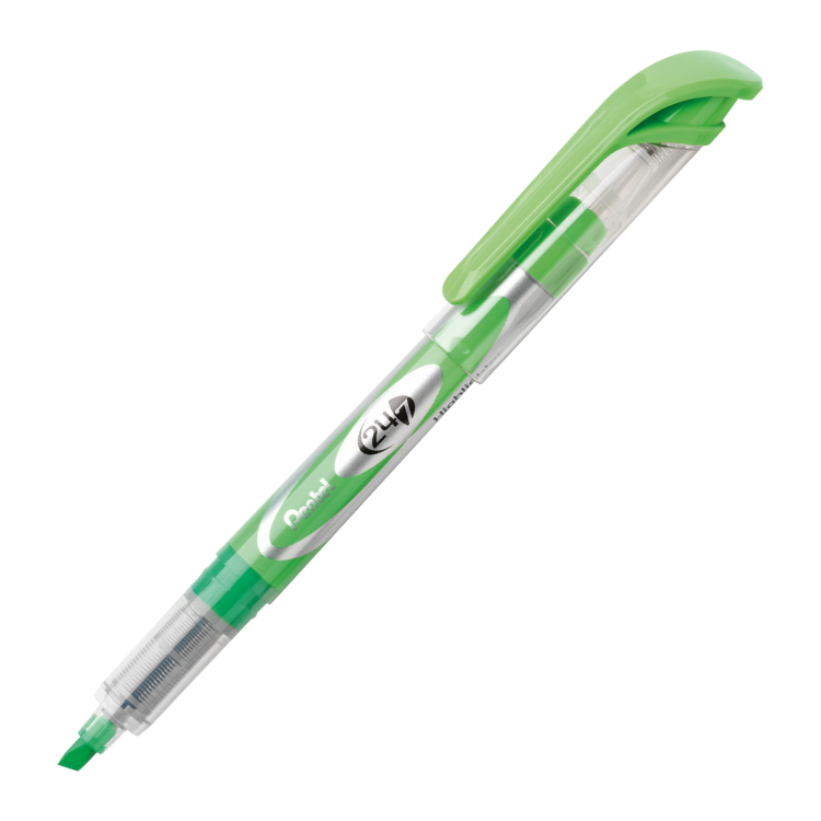 Pentel Маркер-выделитель текста с жидкими чернилами 24.7 Highlighter 1 - 3.5 мм скошенное 1 шт. SL12-KX салатовый, 1шт