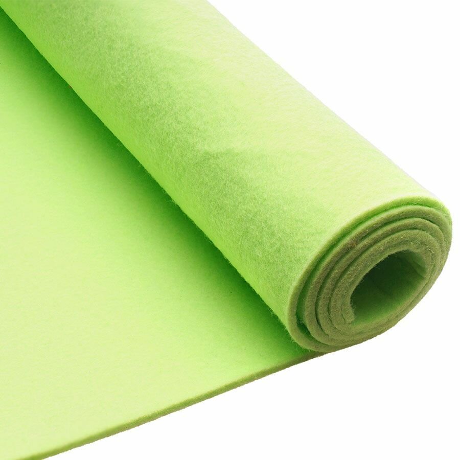 Фетр однотонный твердый 3 мм в рулоне 100 х 100 см, светло-салатовый С59, плотность 450 г/м2