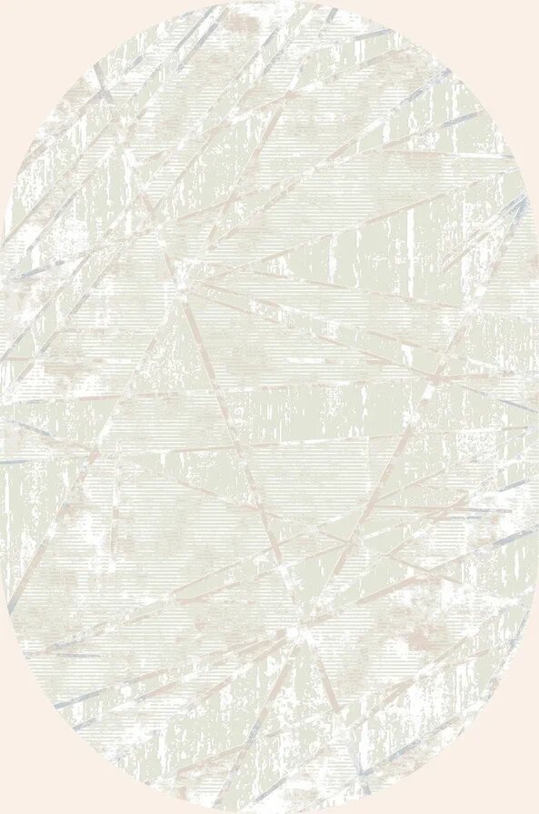 Ковер турецкий Овальный на пол в гостиную в спальню 200х300 см бежевый современный ворс 10 мм 280597 ковренок