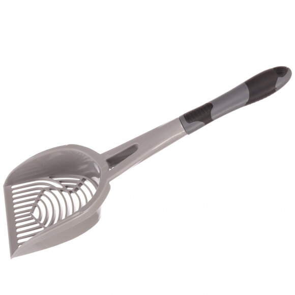 Flamingo Совок для кошачьего туалета GOBI серый с прямой ручкой 40*13,4*7,4см