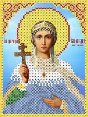 Набор для вышивания Каролинка #кбин(Ч) 5046 Святая Александра, Вышивка бисером, 12 х 15.8 см