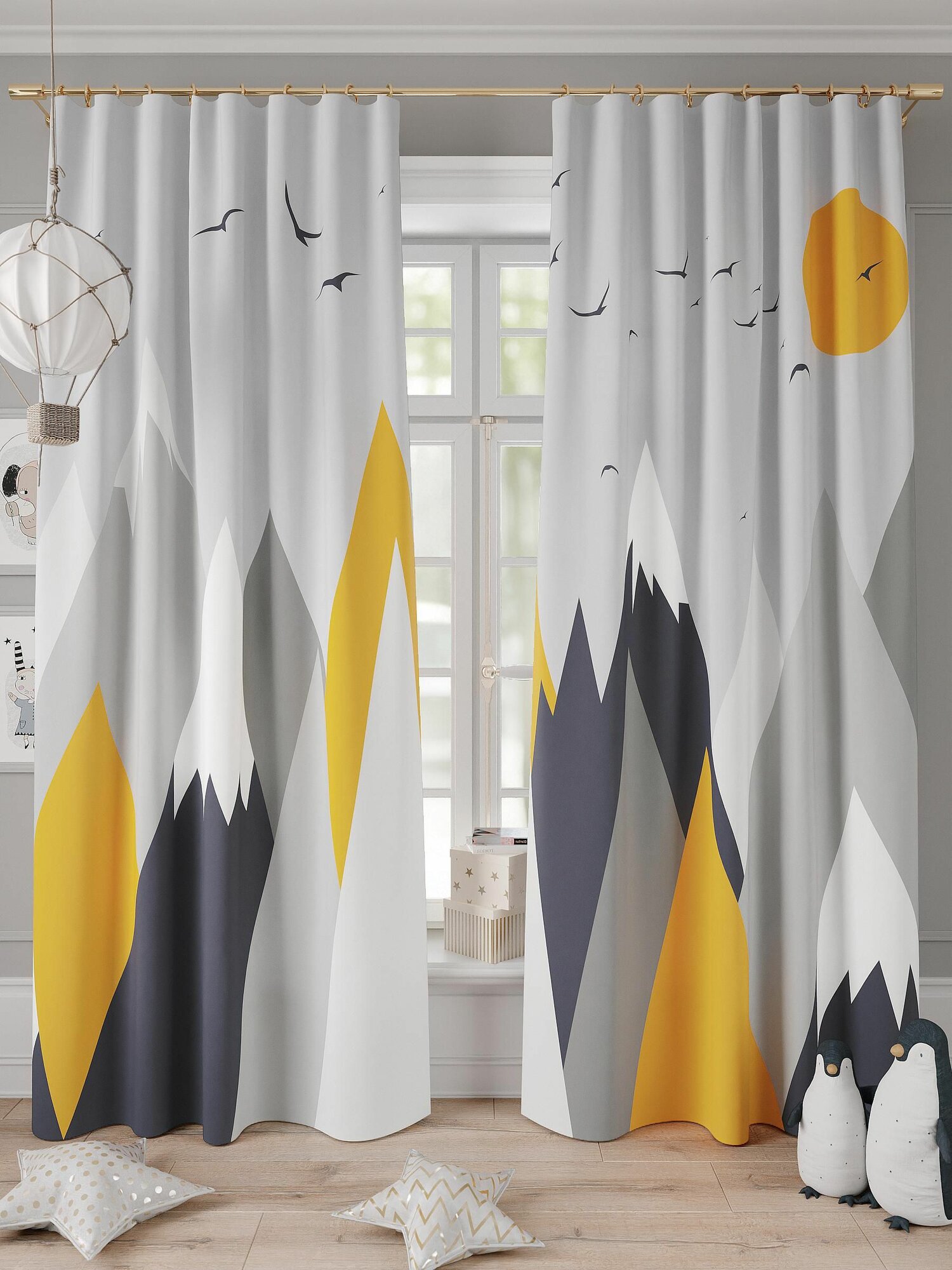 Комплект штор для детской Comfy Way 150х260 см / шторы в комнату 2 шт / Царилла