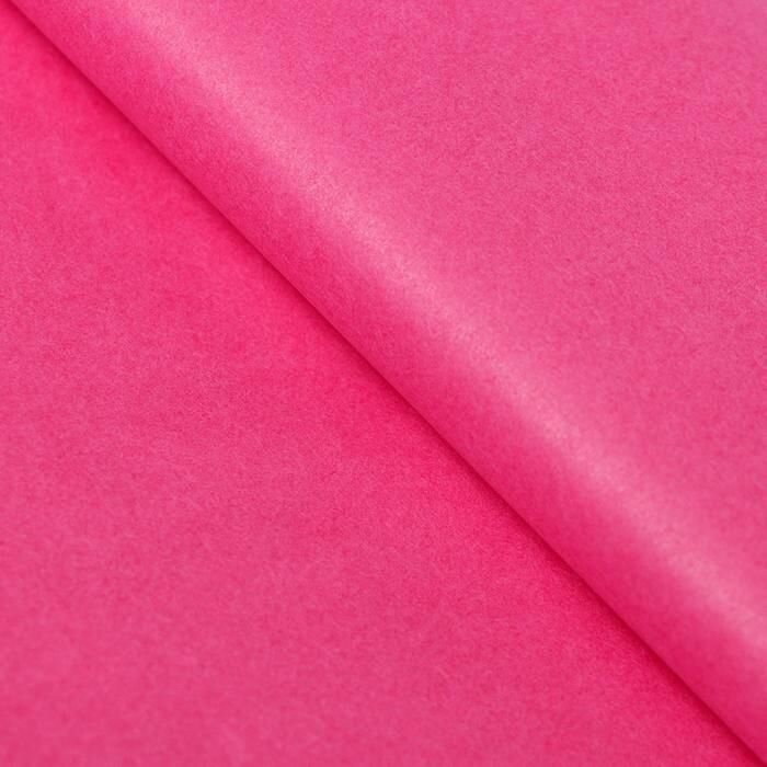 Бумага упаковочная тишью, подарочная на День Рождения, фуксия, 50х66 см, 10 штук в упаковке