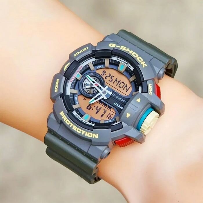 Наручные часы CASIO, белый, серый, красный, синий — фото 1