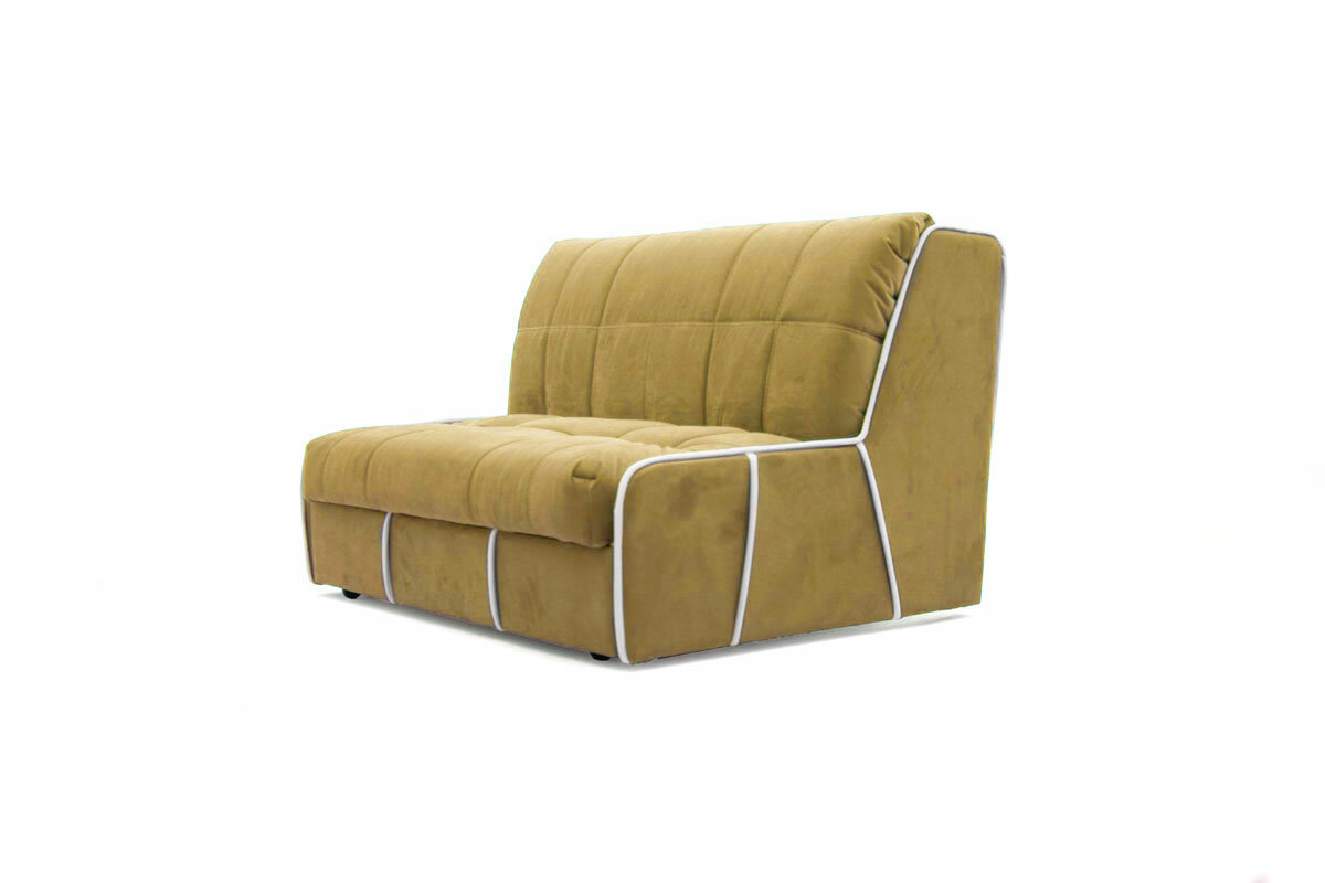 Диван Фишер Той, обивка велюр, металлический каркас, выкатной механизм, горчичный
