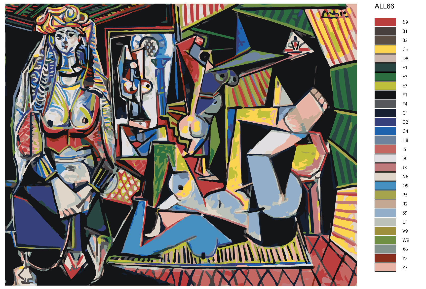 Картина по номерам "Алжирские женщины, версия О" Пабло Пикассо ALL66 40x50