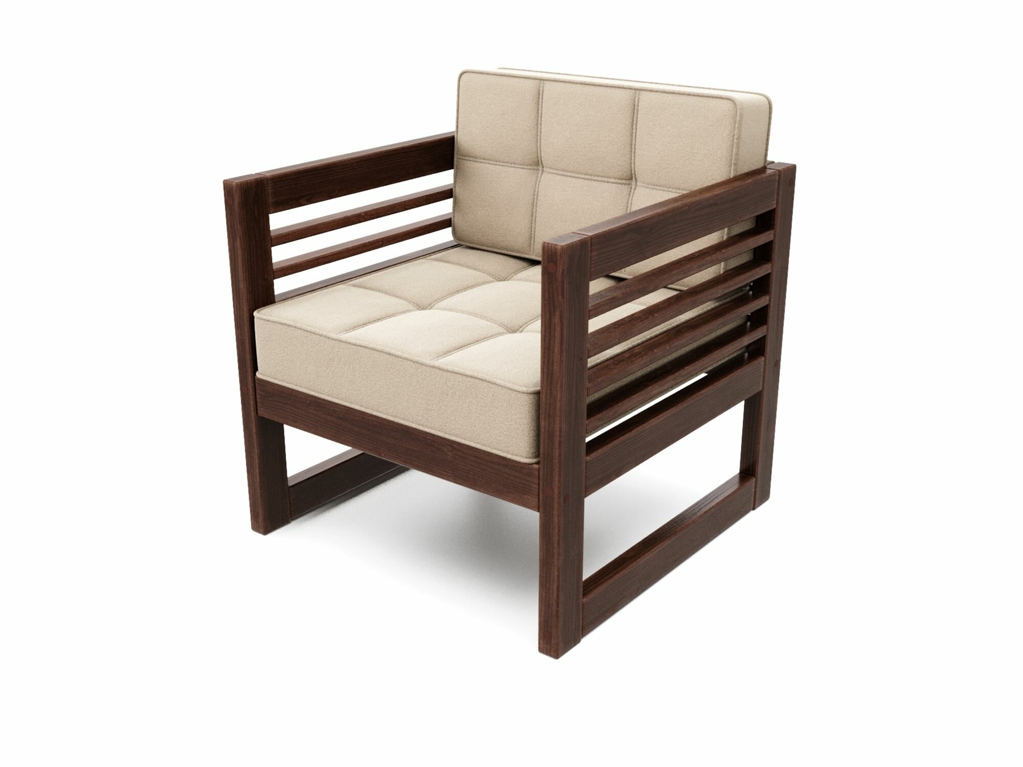 Садовое кресло Arsko Сега-С, бежевый-орех, велюр, деревянное, мягкое, для дачи, для кафе и бара, на веранду, в террасу