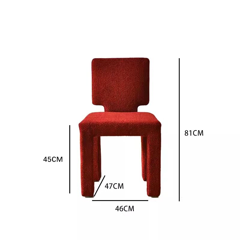 Стулья дизайнерские бархатные геометрические Teddy Chair (красный, квадрат)