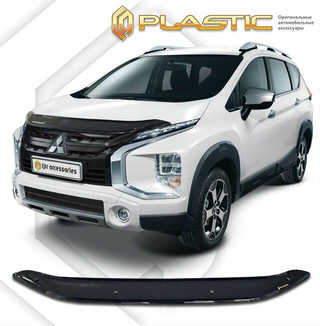 Дефлектор капота Mitsubishi Xpander Cross минивэн NC1W 2022-н. в. Classic черный