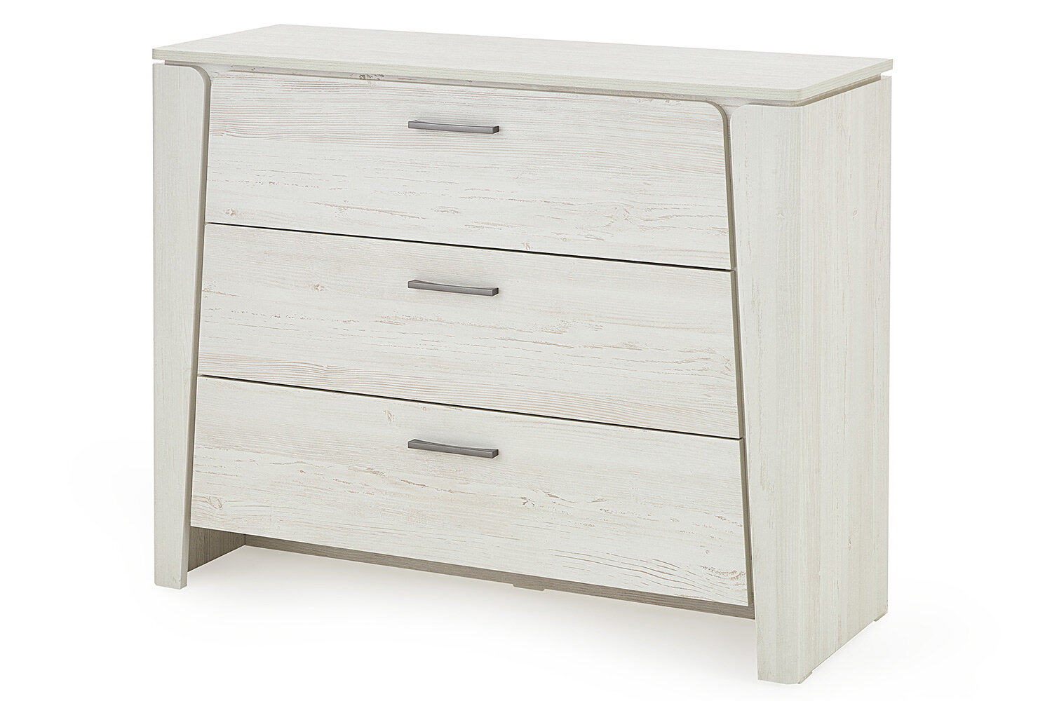 Комод напольный Мальта с 3 ящиками, 106х86х39 см, для гостиной, матовый фасад, ЛДСП/МДФ, цвет дуб Винтерберг