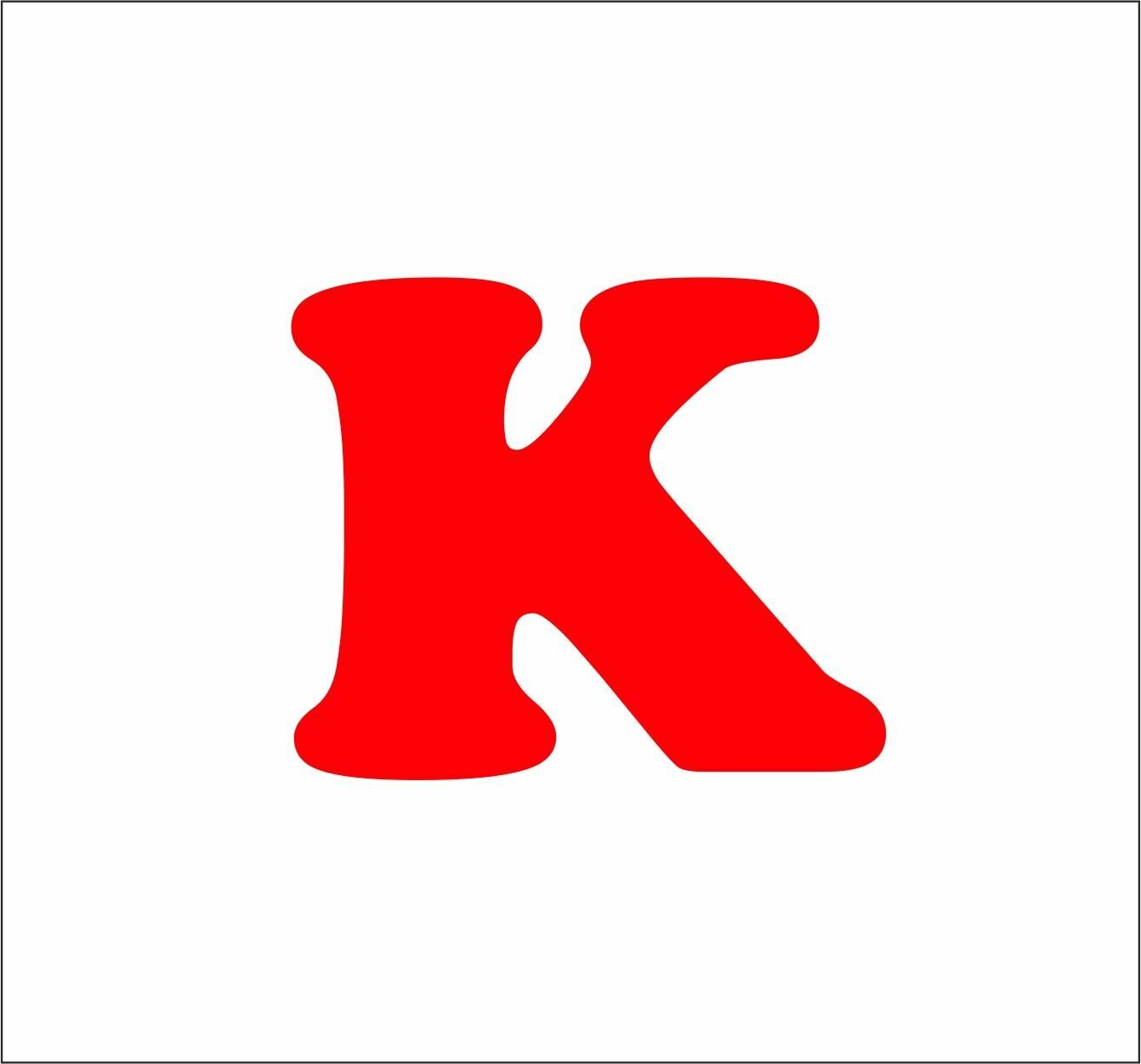 Буква К из акрила для вывесок 20 см / шрифт 1 красный