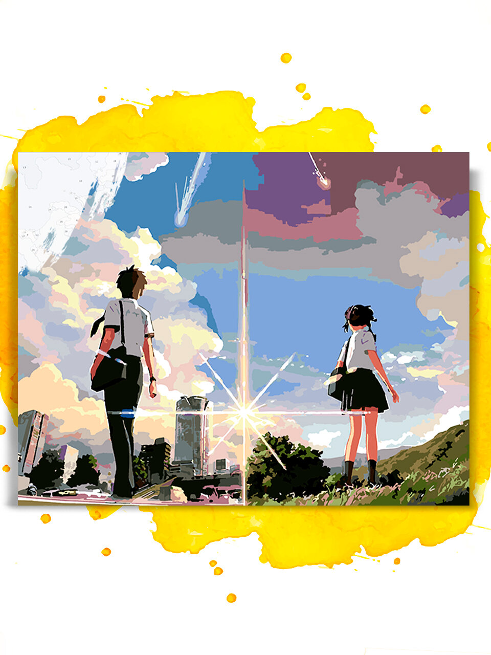 Картина по номерам на холсте Аниме Твое Имя, 40 х 50 см