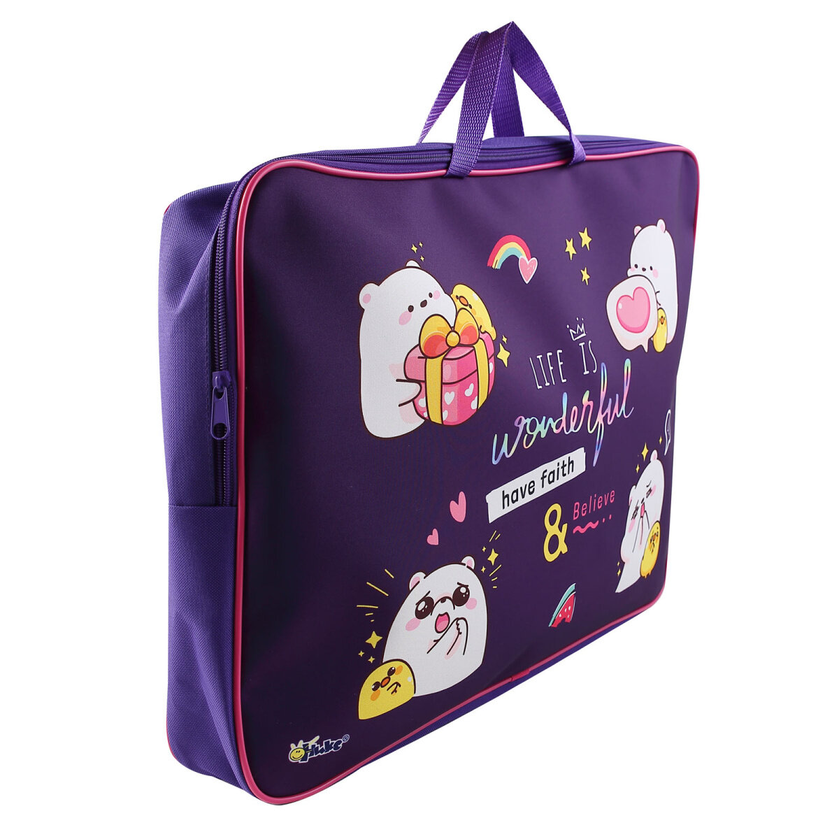 ПМД 3-20-4 Мишки каваи - папка менеджера А3(ручка - тесьма), п/э с диз, широкая боковинка, 475х345х8