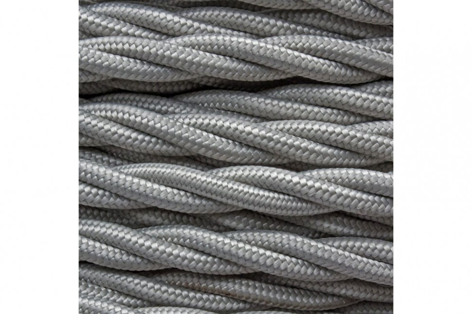 Ретро витой провод BIRONI 3х2,5, титан (матовый), 50 метров