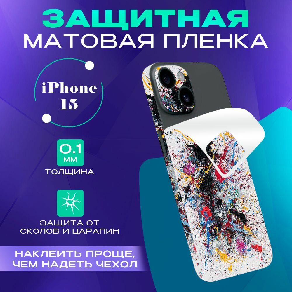 Бронепленка для задней панели Айфон 15