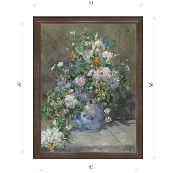 Картина Декор Депо Пьера Огюста Ренуара Весенний натюрморт. Пионы Матовая бумага в раме без стекла 66х51 см