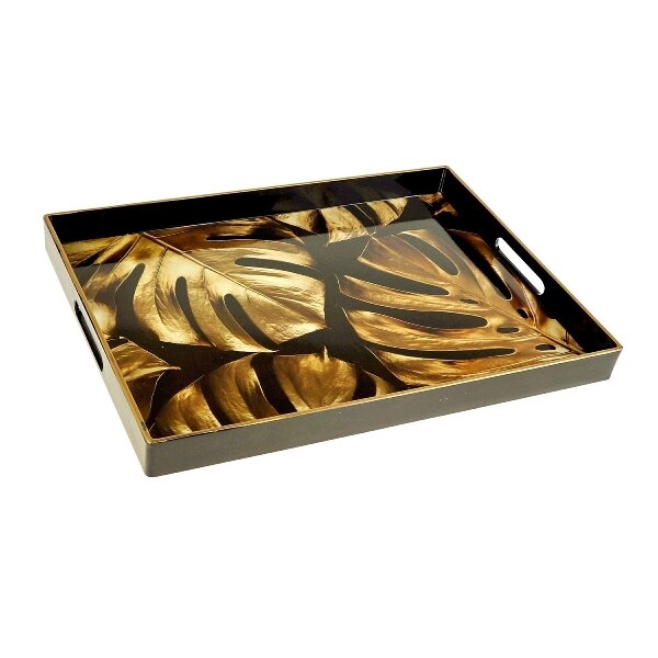 Поднос Монстера WERNER VOSS 52070 черный золото 48х35х4 см