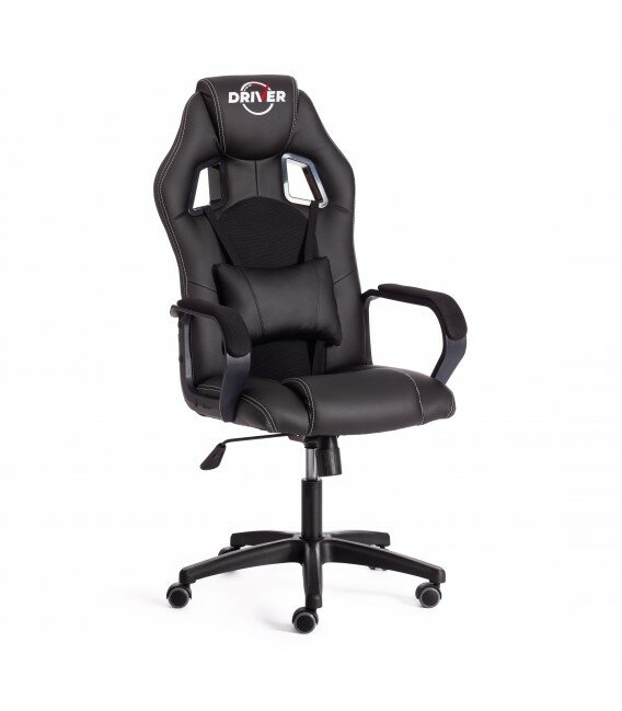 TetChair Кресло компьютерное DRIVER 22 экокожа+ткань, черный / черный