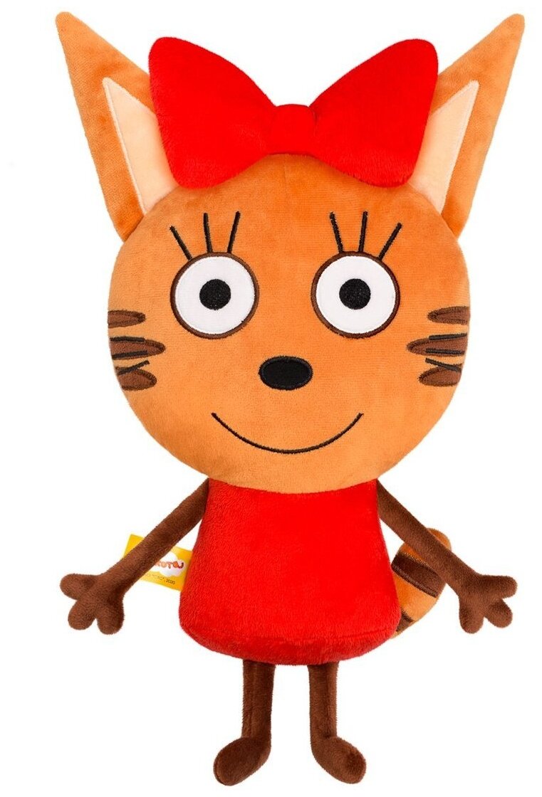 Игрушка-подушка Мякиши «Карамелька Три кота», плюш, ручная работа, оранжевая, 44см