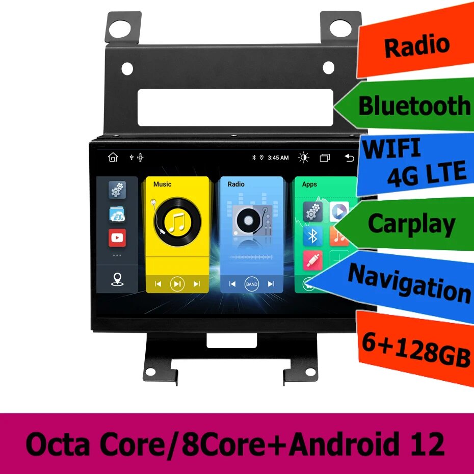 7 'Android 14 автомобильный радио стереоплеер CarPlay для Land Rover Freelander 2 6GB 128GB