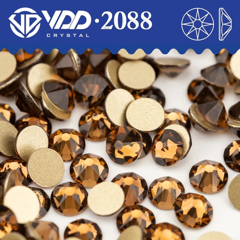 Стразы VDD 008 Дымчатый топаз 8 больших + 8 маленьких SS30 (288pcs)