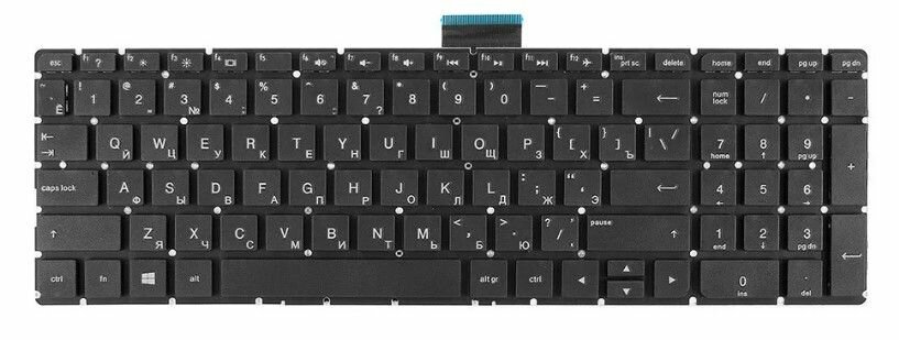 Клавиатура для ноутбука HP Pavilion 15-AB, 15-AB000, 15-AB100, 15-AB200, 15Z-AB100 черная без рамки
