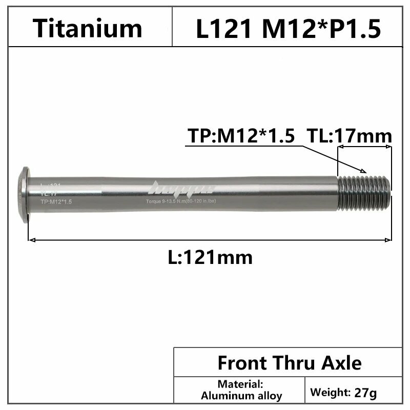 Сквозной ось велосипеда HEPPE Titanium L121 M12x1.5 TL17