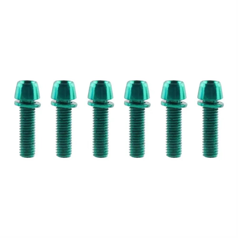 6 шт. Болты выноса MTB шоссейный велосипед титановая сталь Изумрудный, 6PCS Green