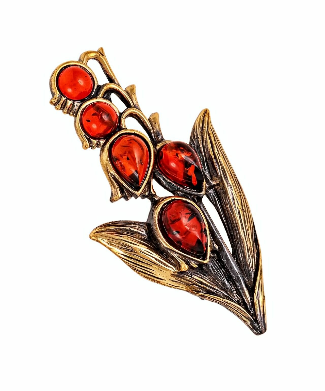 Брошь, янтарь