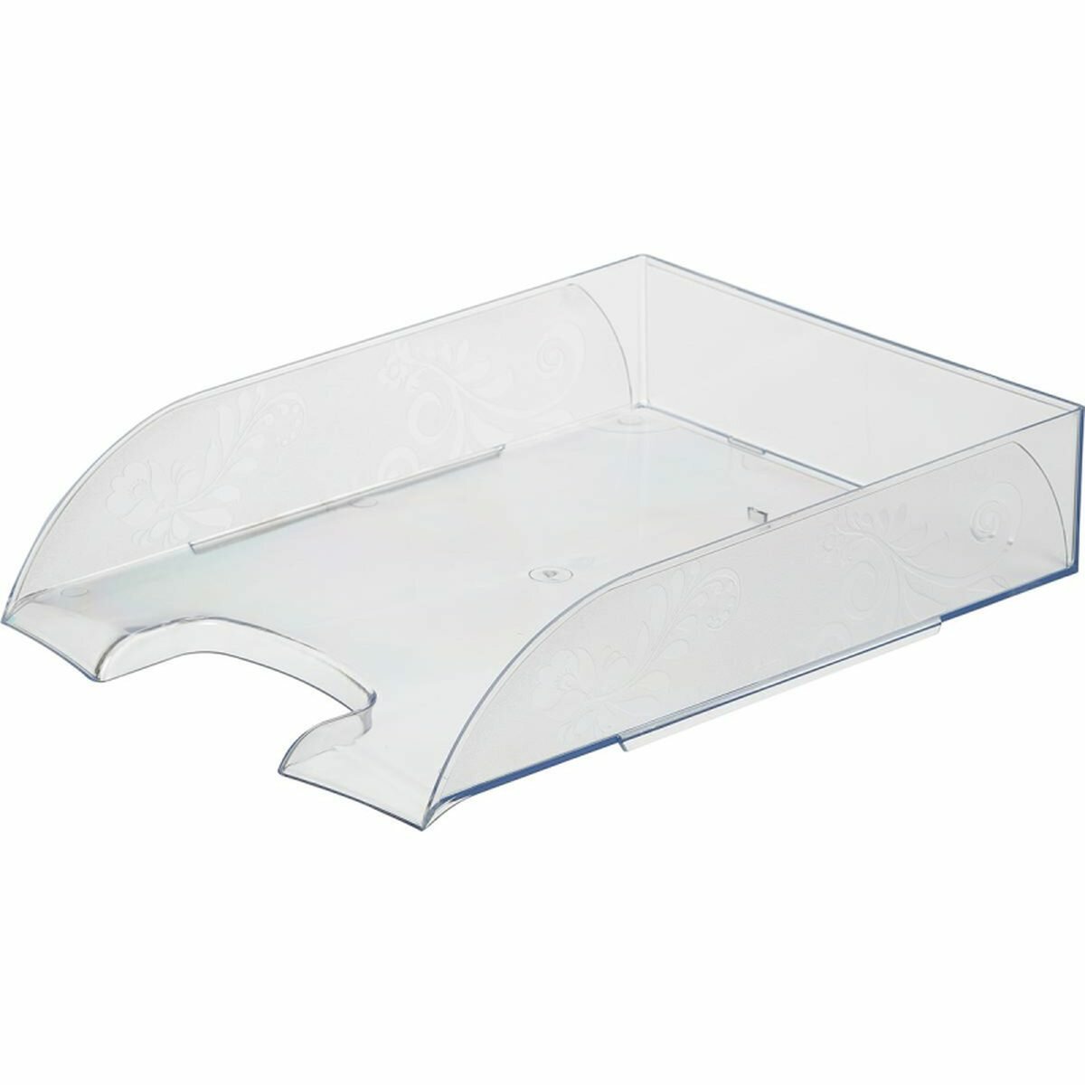 Лоток для бумаг горизонтальный Комус Русская серия, пластик, прозрачный (327395), 12шт.