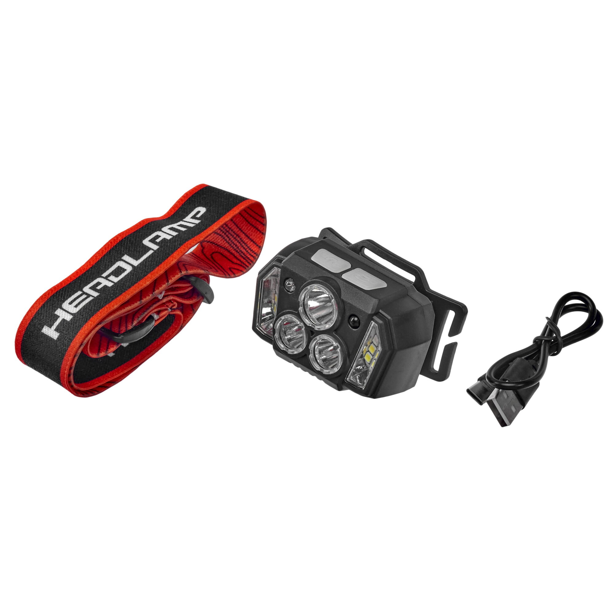 Фонарь налобный FOCUSray 1318 акку 800мАН , сенсор ,3 диода 3W +8 светодиодов 1/60/240, шт