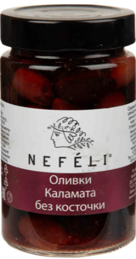 Оливки NEFELI Каламата без косточки /стекло/ 300мл