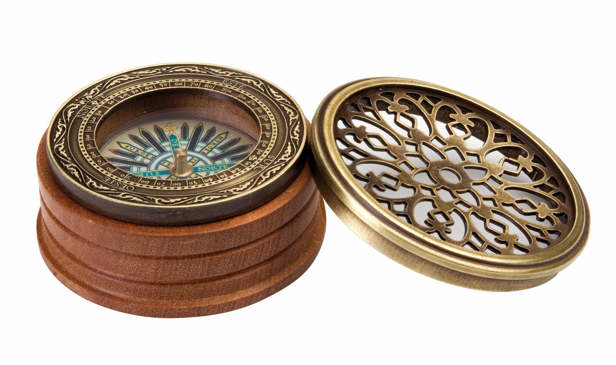 Морской компас Hemisferium диам 6,3 Н 2,8 см, бронза