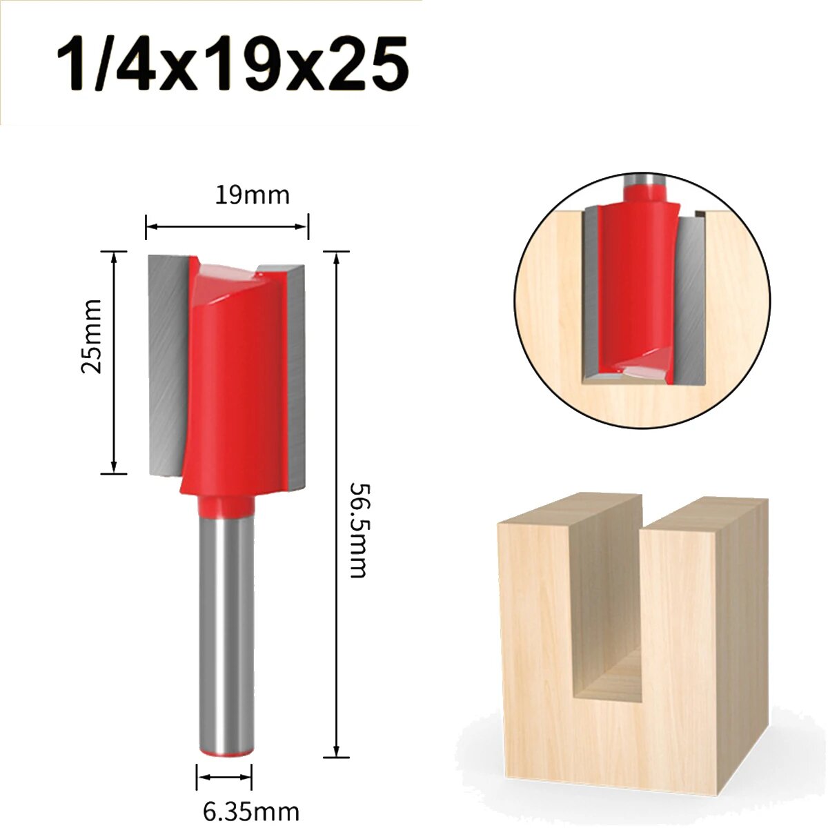 VENSTPOW Фрезерная головка для дерева 6.35 мм Red 6.35x19mm