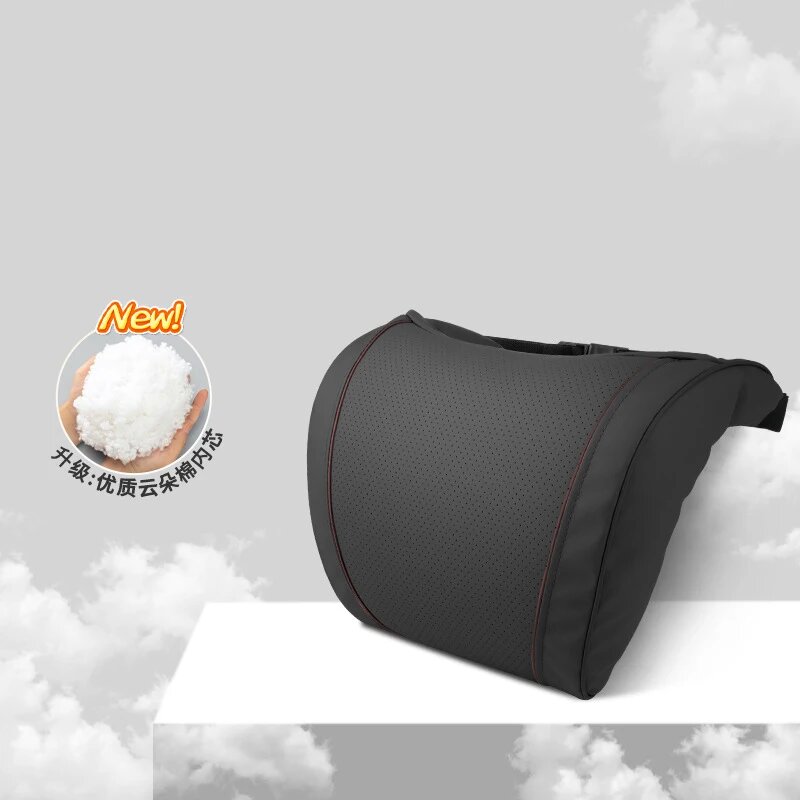 Подголовник автомобиля, высококачественная кожаная подушка для шеи автомобиля, поясничная Black-Neck